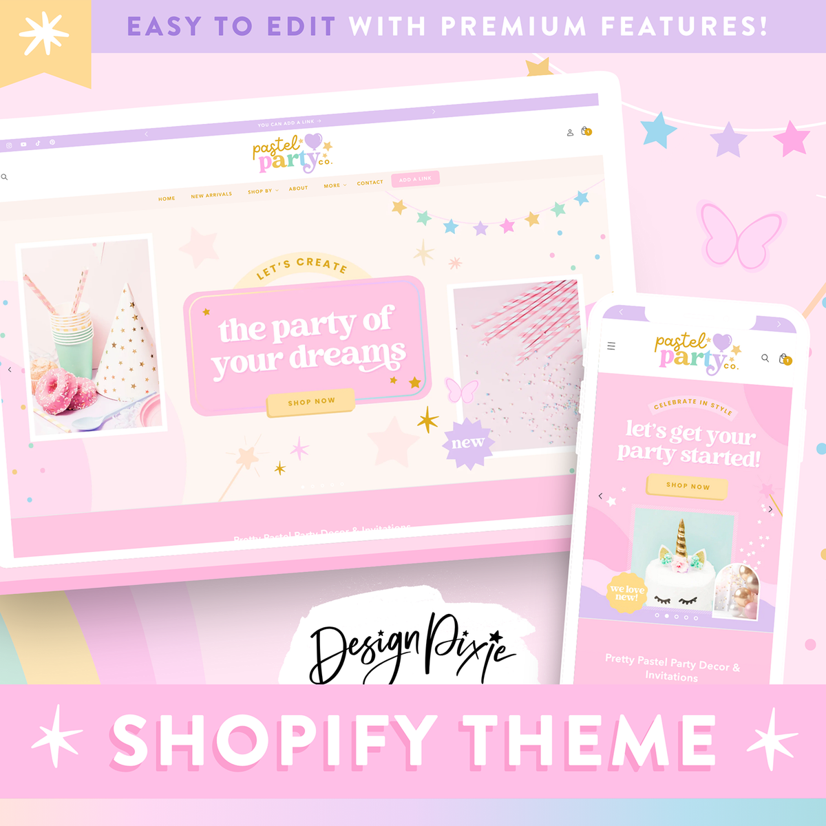 Pastel Party Shopify Theme - Magical Balloon Design – Design Pixie