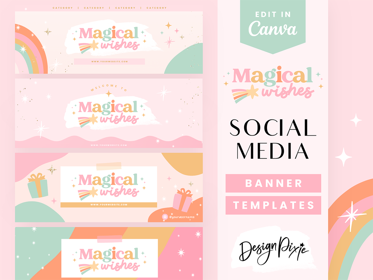 Magical Wishes Social Media Banners – Design Pixie