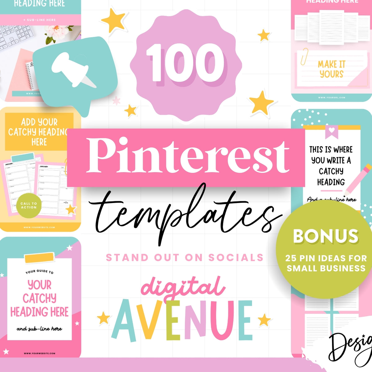 Pinterest Templates for Digital Products | Canva-Editable Designs ...