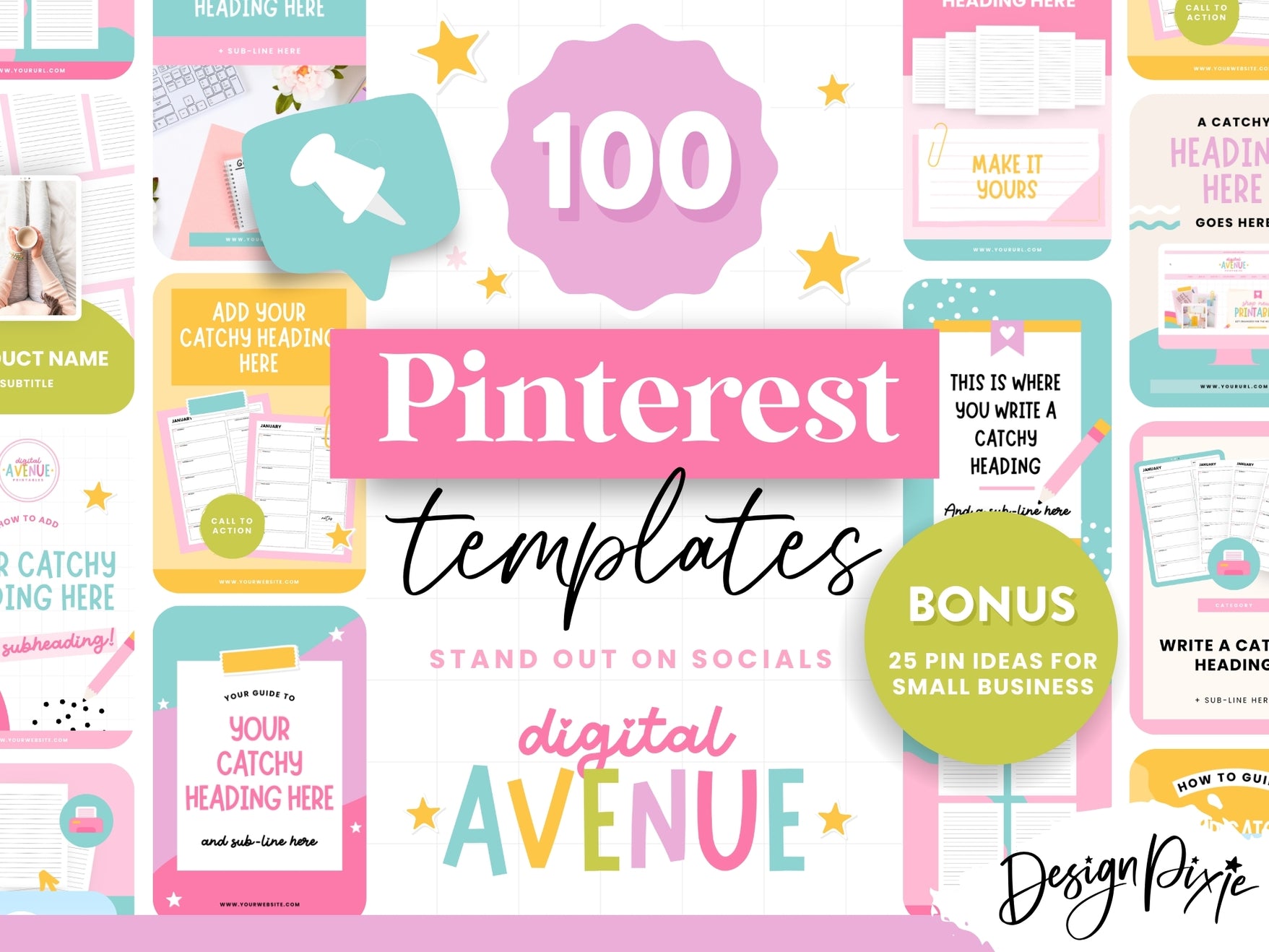Pinterest Templates for Digital Products | Canva-Editable Designs ...