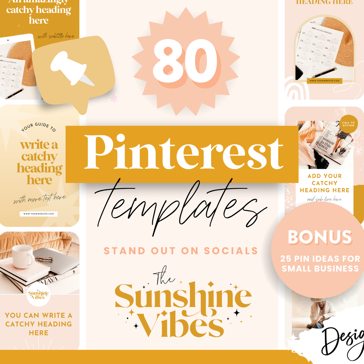Boho Pinterest Templates Canva – Design Pixie