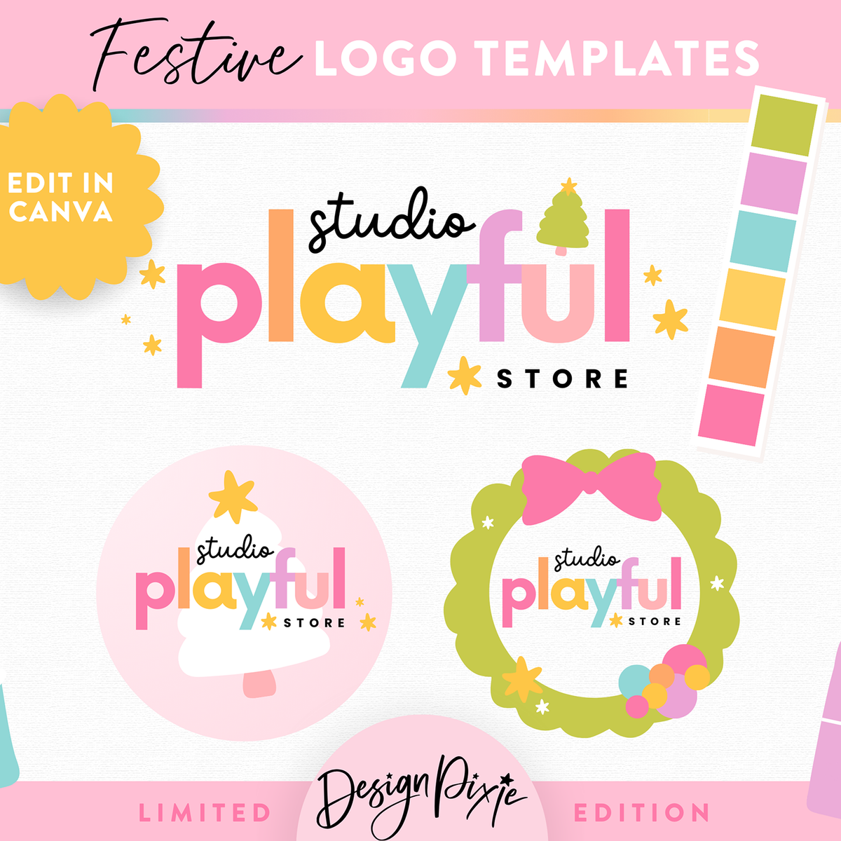 Playful Christmas Logo Design Template - Festive Branding – Design Pixie
