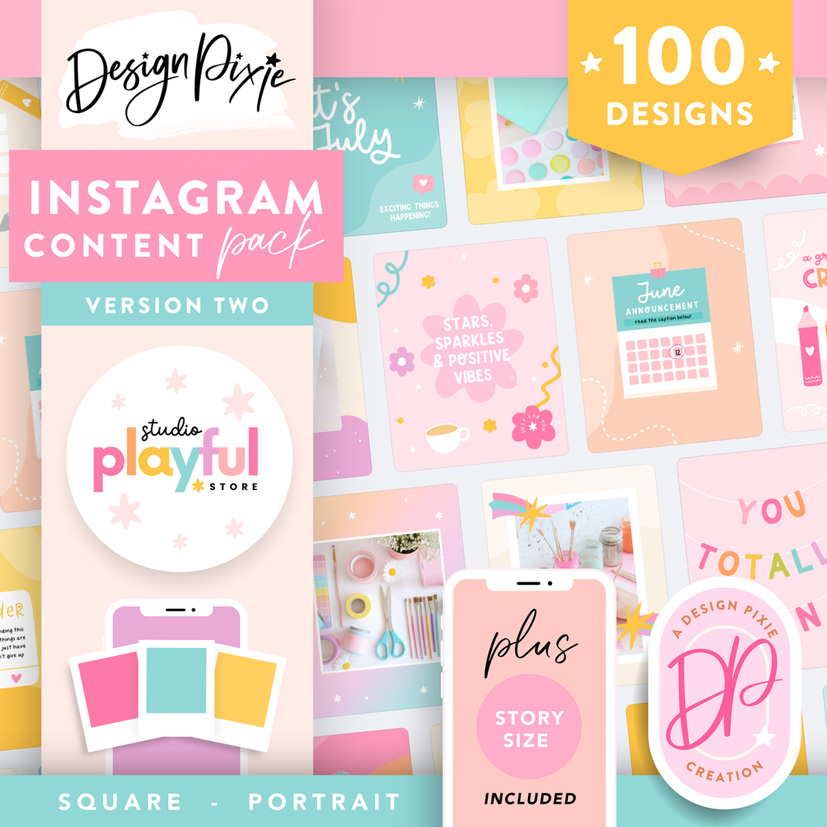 Playful Instagram Post Templates V2 – Design Pixie