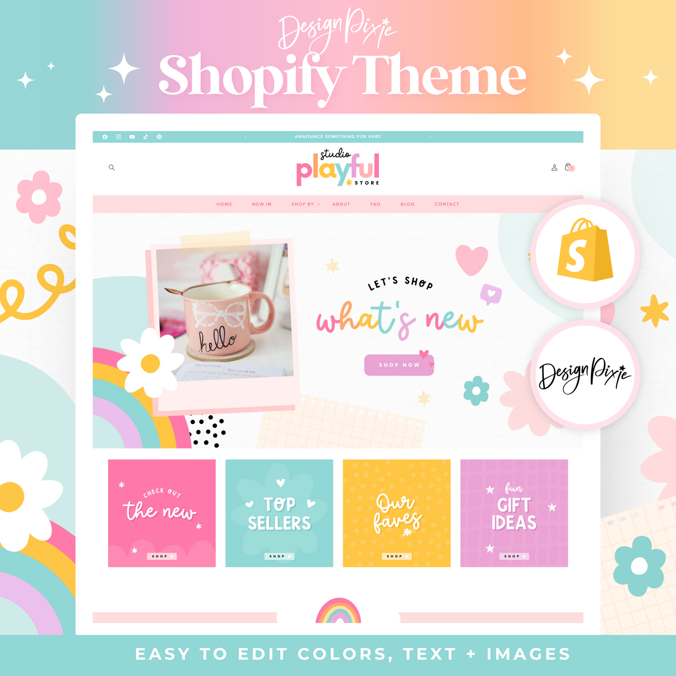 Playful Rainbow Shopify Theme – Design Pixie