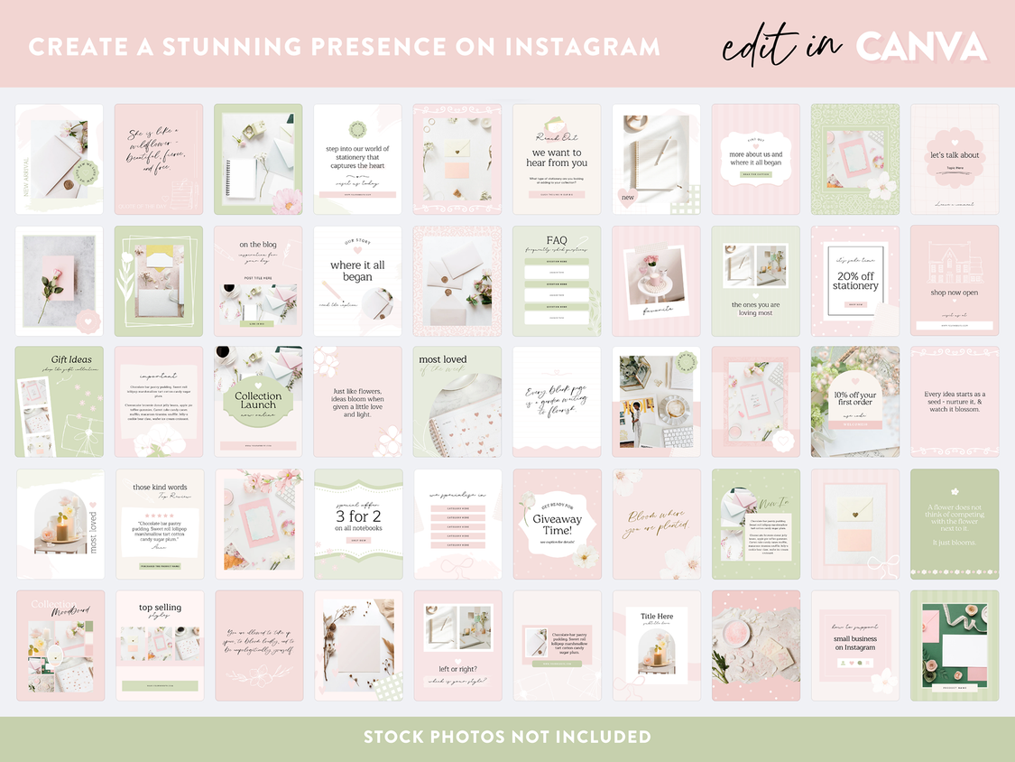 Pretty Feminine Instagram Templates – Design Pixie