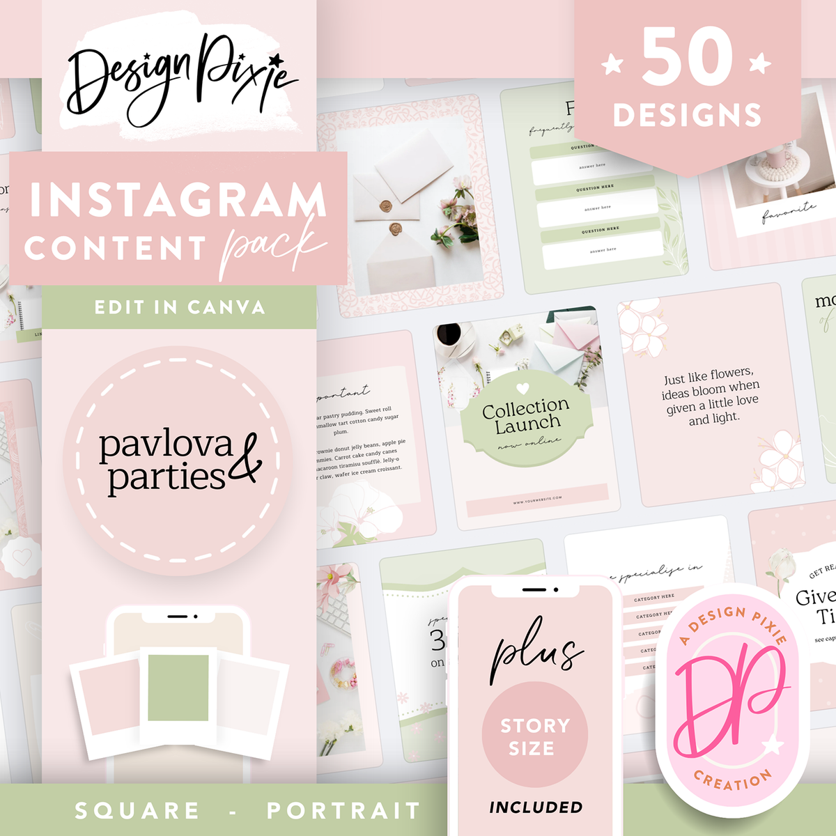 Pretty Feminine Instagram Templates – Design Pixie