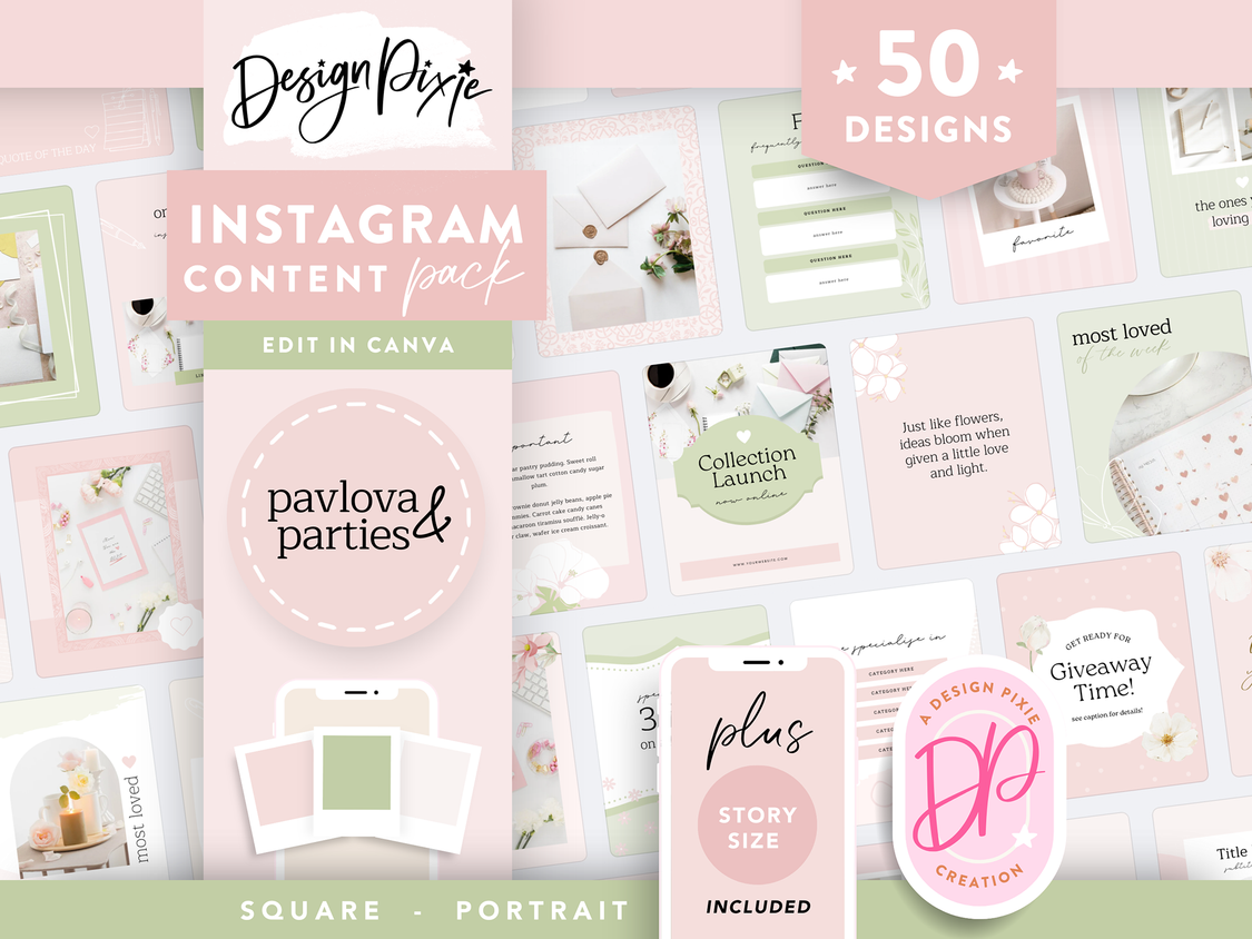 Pretty Feminine Instagram Templates – Design Pixie