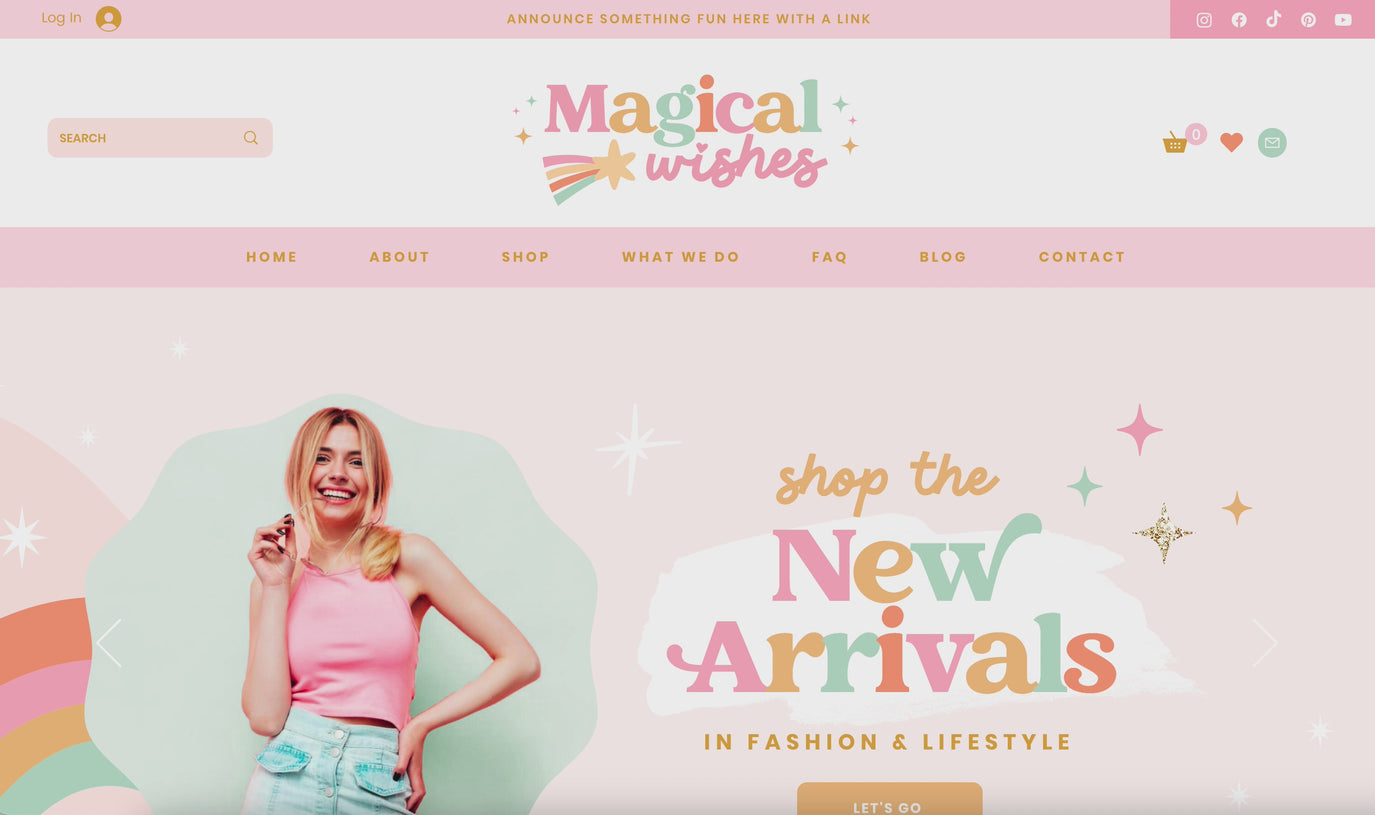 Pastel Rainbow Wix Template - Magical Wishes for Small Business & Blog – Design Pixie