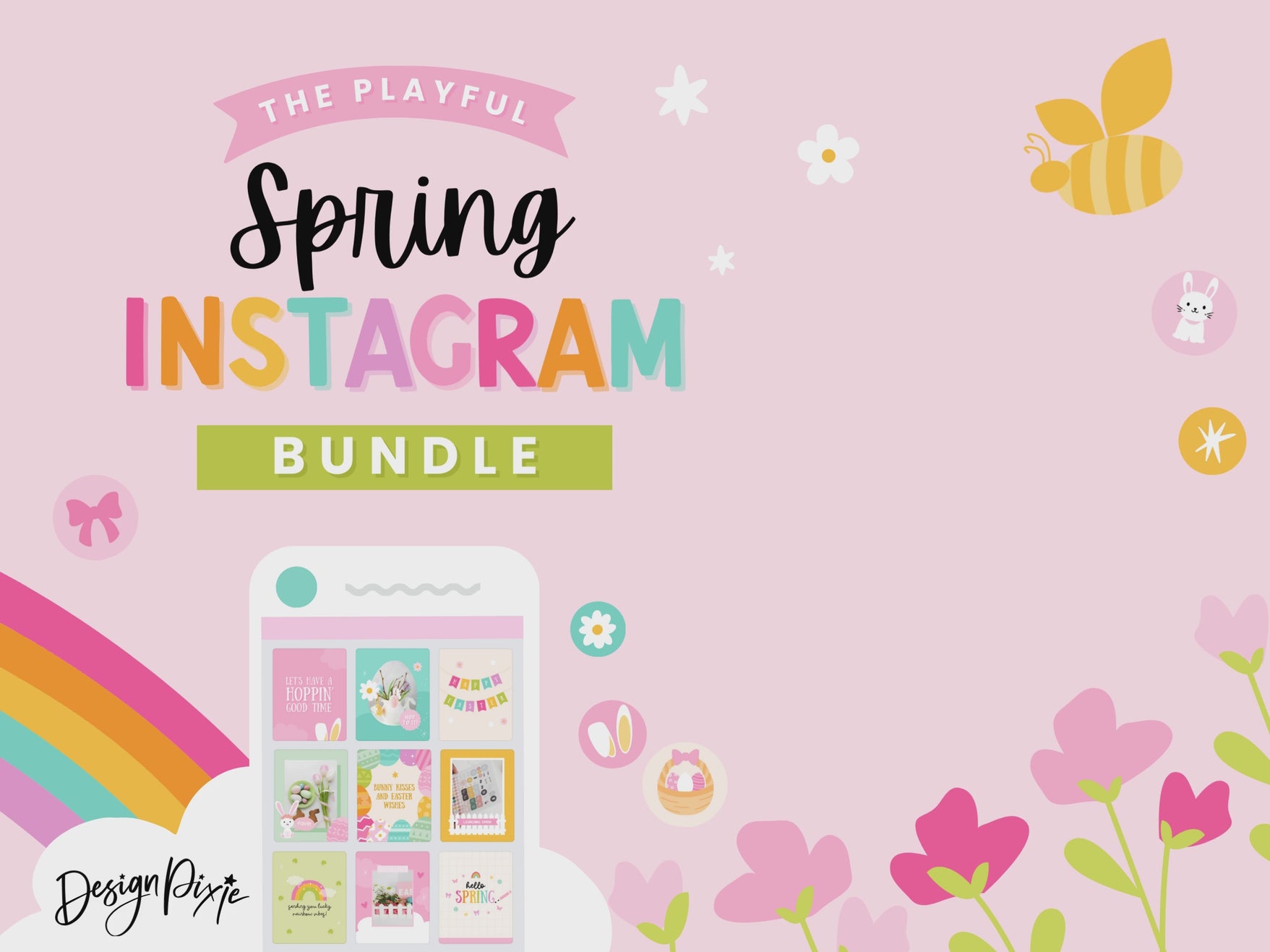Spring Instagram Bundle - Cute Canva Templates for Easter – Design Pixie
