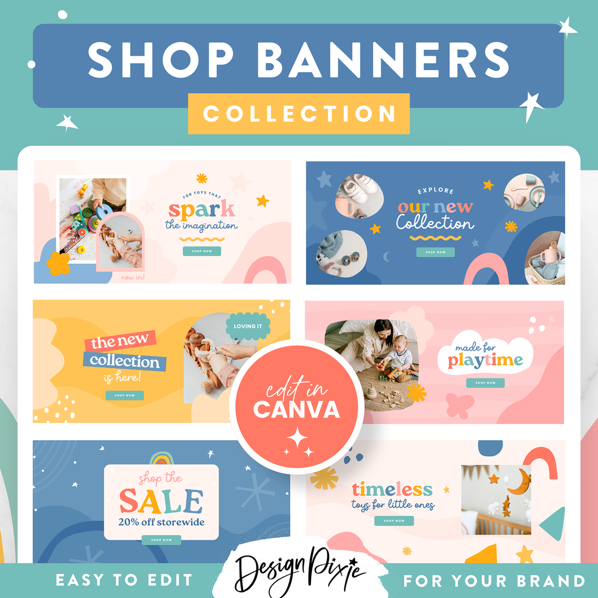 Shopify Banner Templates - Primary Colors for Kids Store - Canva ...