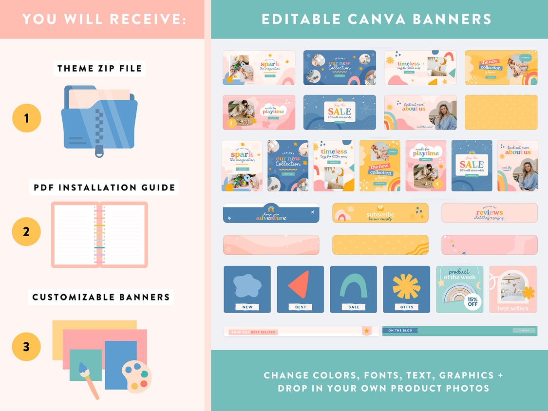 Fun Bright Shopify Theme in Primary Colors for Kids Store – Design Pixie