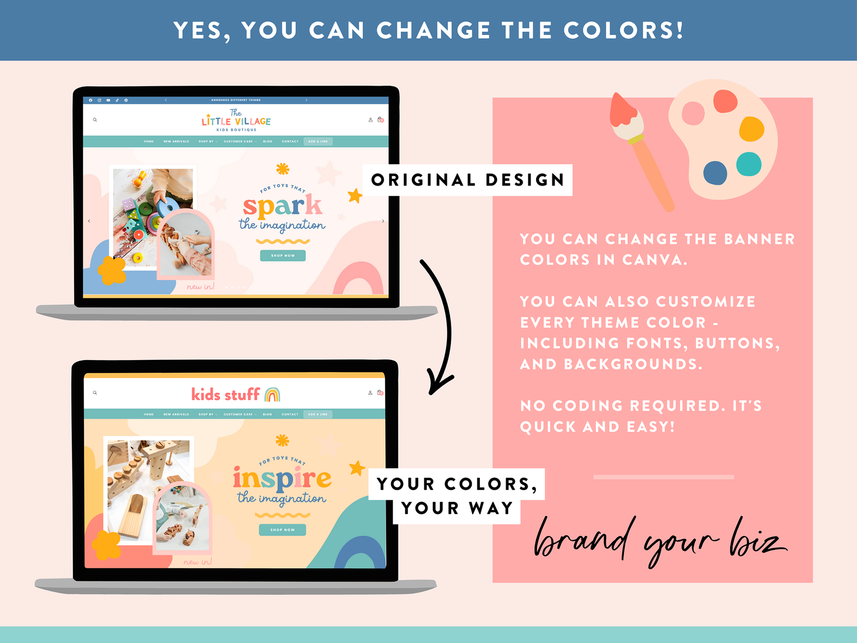 Fun Bright Shopify Theme in Primary Colors for Kids Store – Design Pixie