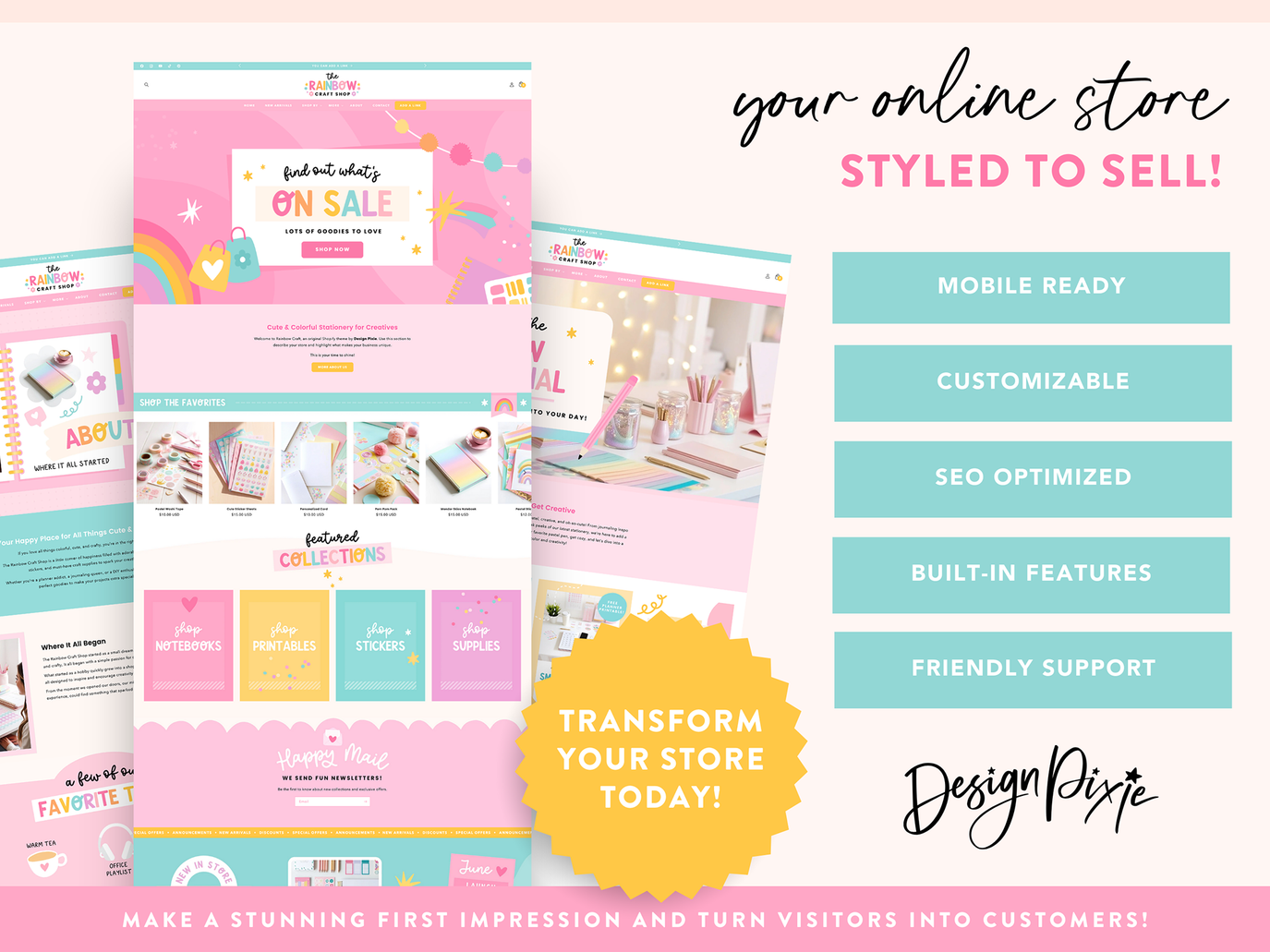 Rainbow Craft Shopify Theme – Design Pixie