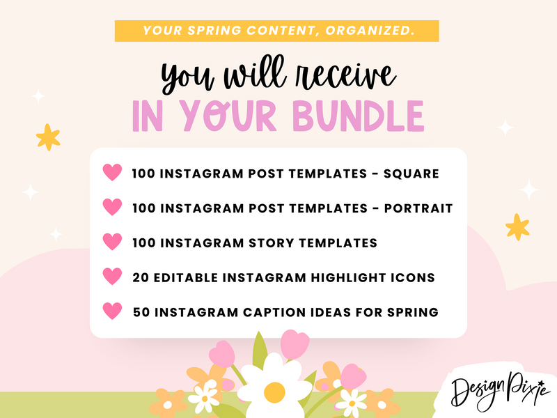 Spring Instagram Bundle - Cute Canva Templates for Easter – Design Pixie