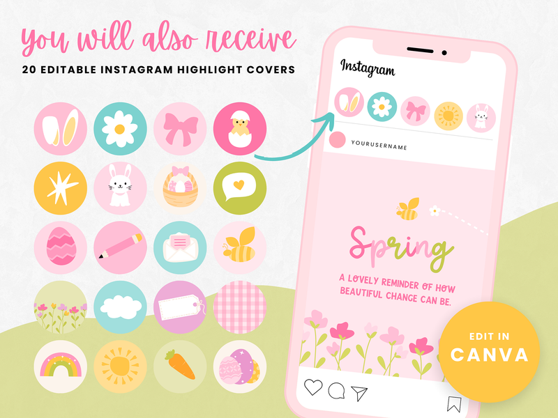 Spring Instagram Bundle - Cute Canva Templates for Easter – Design Pixie