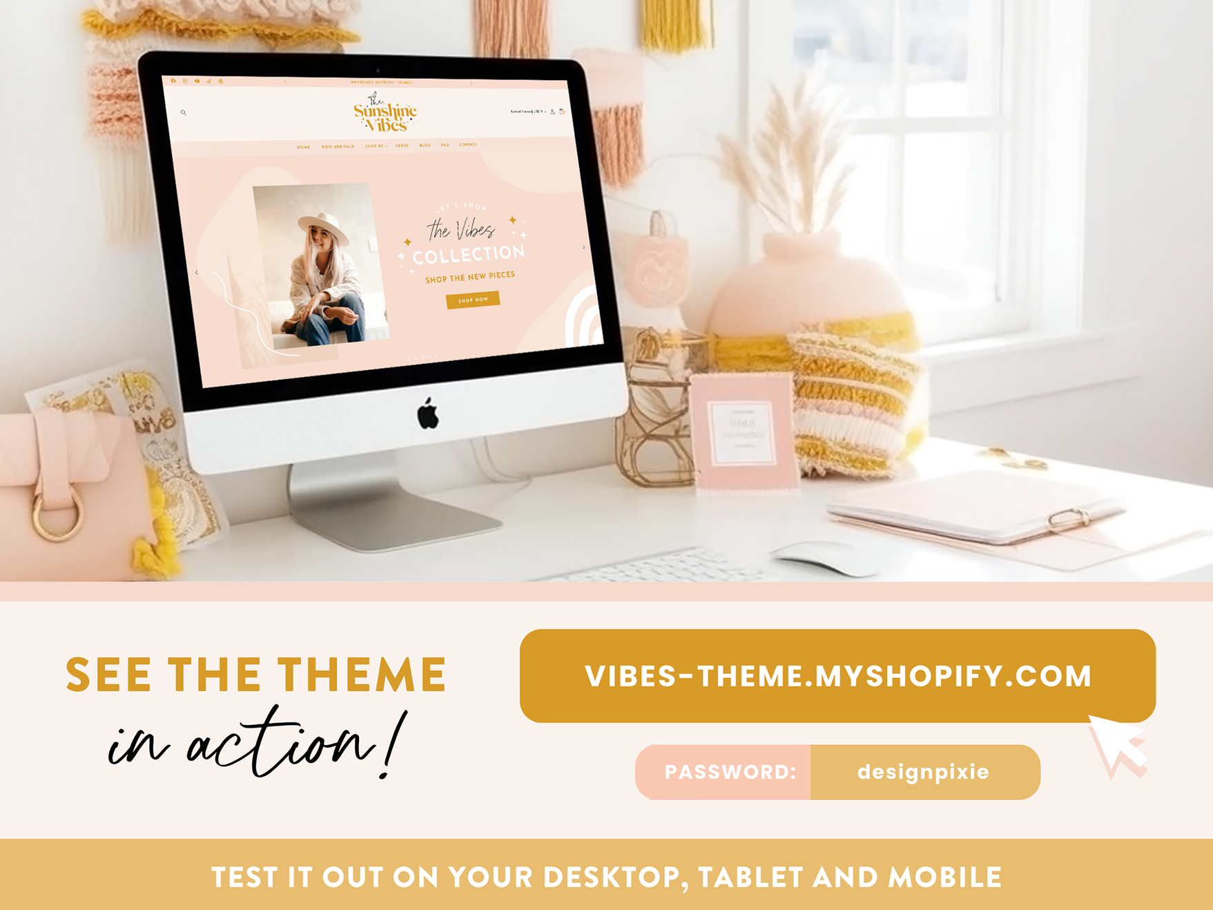 Sunshine Vibes Shopify Theme - Boho Golden Aesthetic – Design Pixie