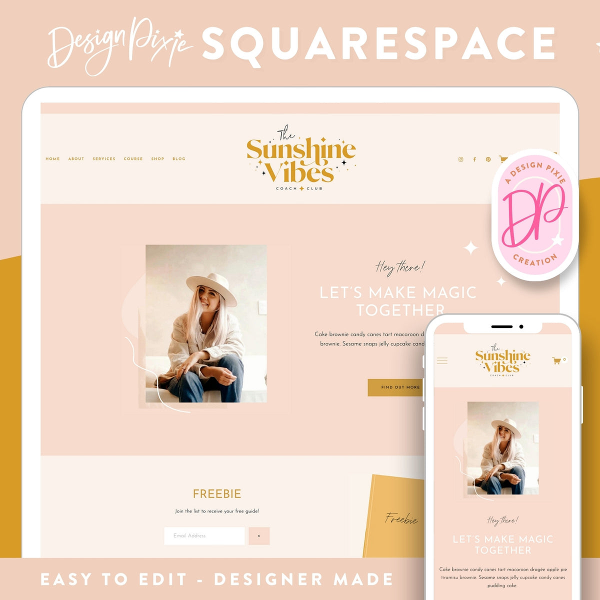 Sunshine Vibes Squarespace Template – Design Pixie