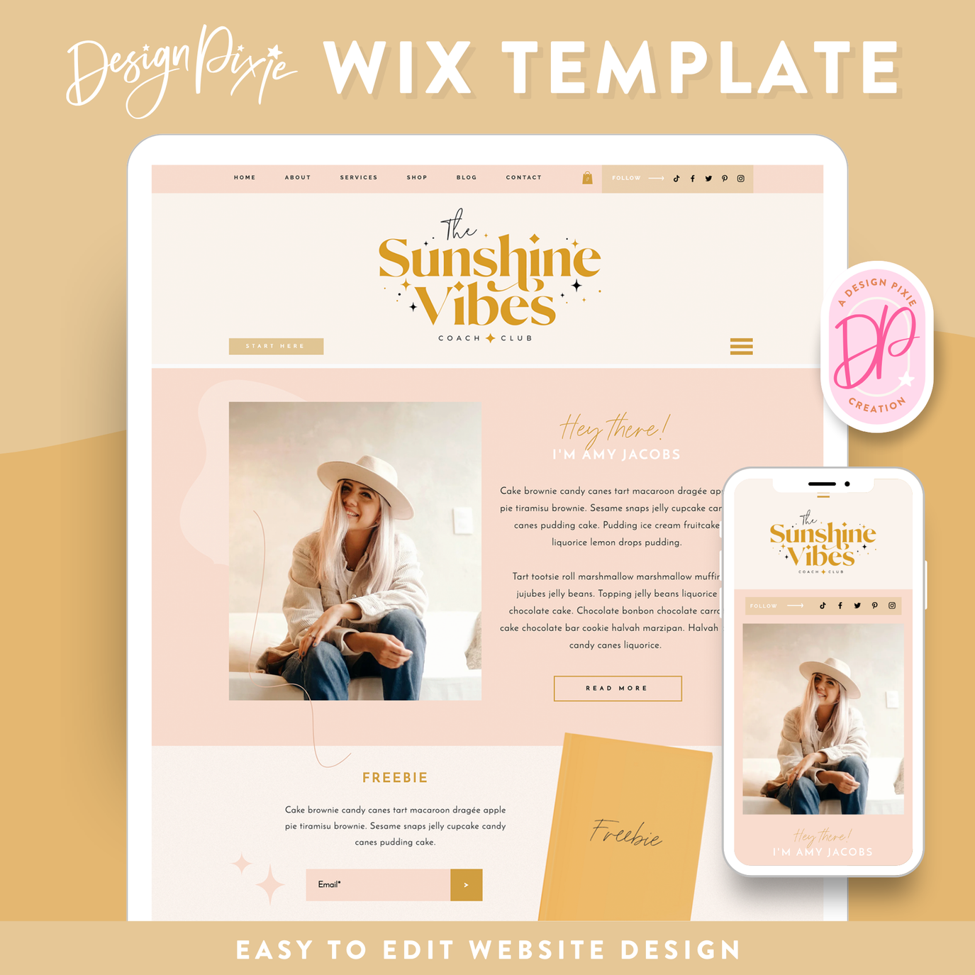 Sunshine Vibes Wix Template – Design Pixie