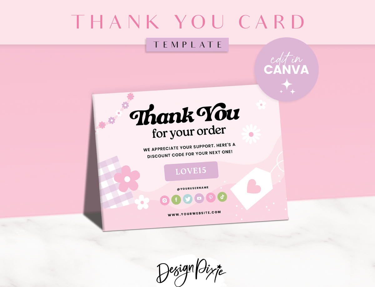 Thank You Card Template - Kindness Era – Design Pixie