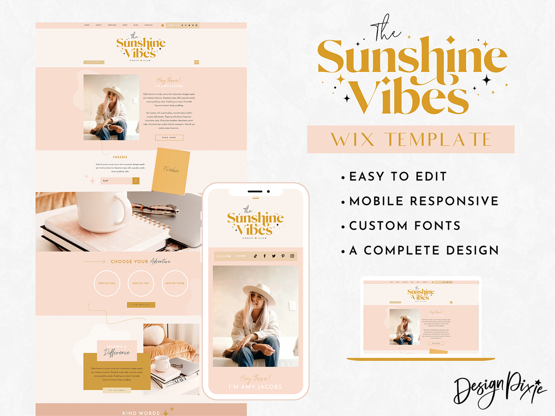 Sunshine Vibes Wix Template – Design Pixie