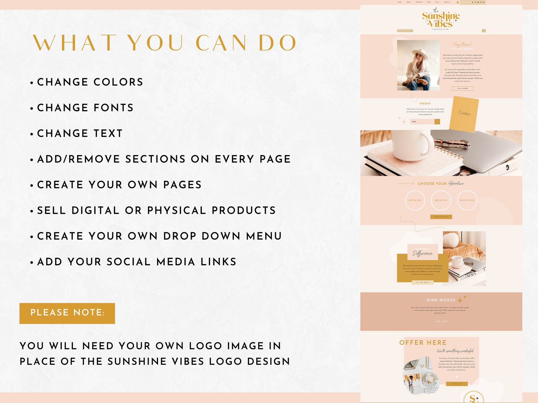 Sunshine Vibes Wix Template – Design Pixie